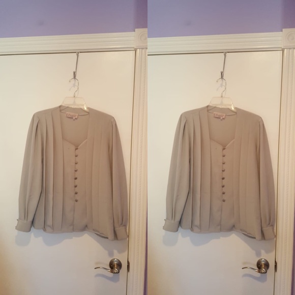 Tops | Womens Light Grey Blouse | Poshmark
